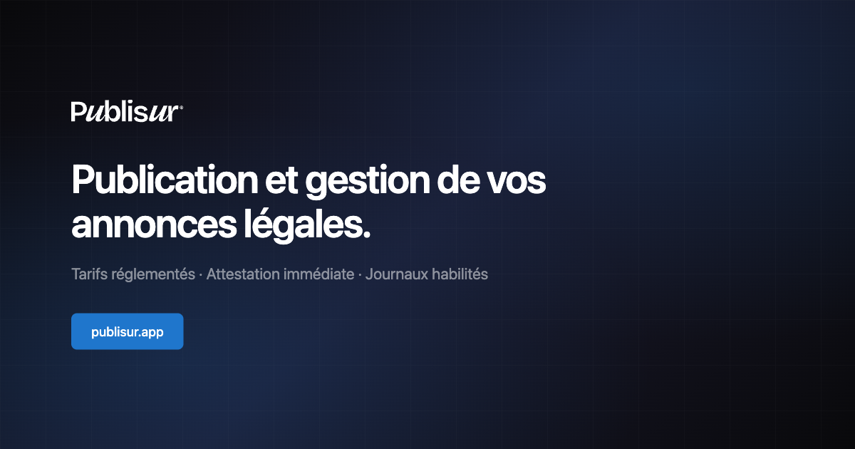 Publisur — Publication d'annonces légales en ligne